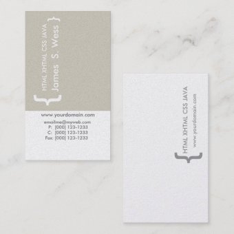 Coder Minimal CSS Computer Programmer Techie Business Card | Zazzle
