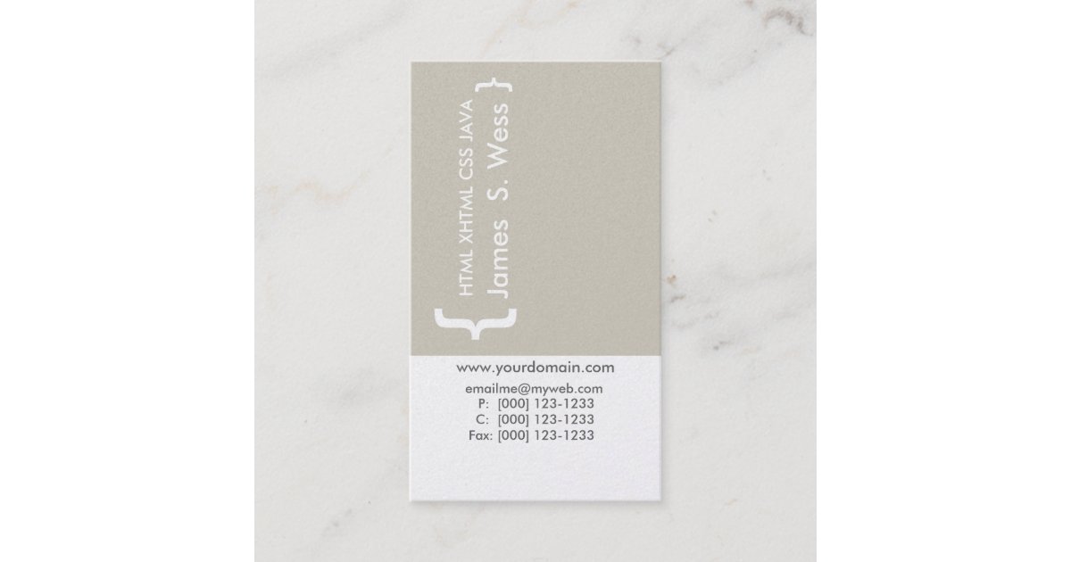 Coder Minimal CSS Computer Programmer Techie Business Card | Zazzle