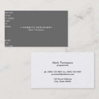 Coding Business Card | Zazzle