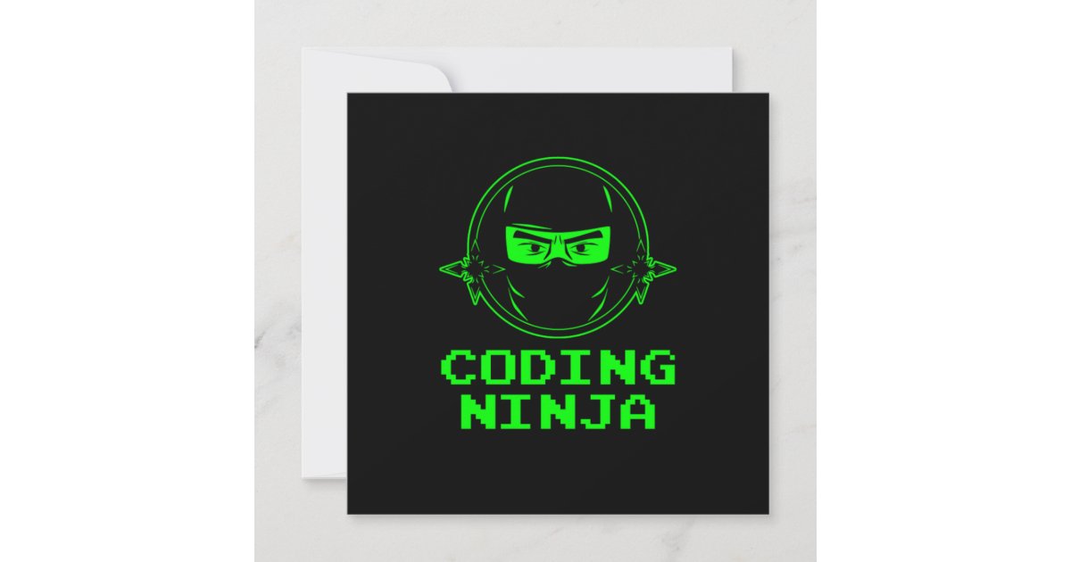 Coding Ninja Coder Programmer Developer Programmin Invitation | Zazzle