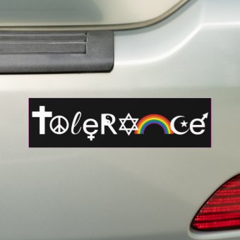 COEXIST WITH TOLERANCE -.png Bumper Sticker | Zazzle