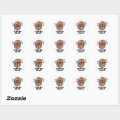 Coff-ee Funny Coughing Coffee Bean Pun Classic Round Sticker | Zazzle