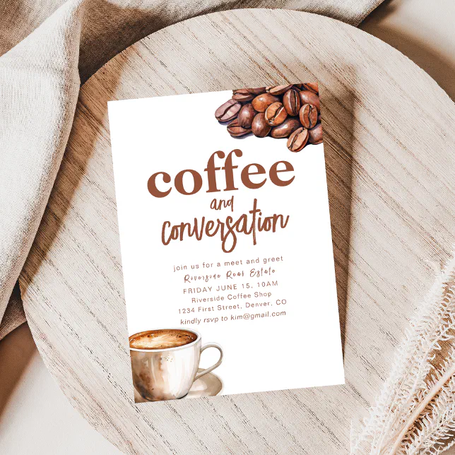 Coffee and Conversation Meeting Invite | Zazzle