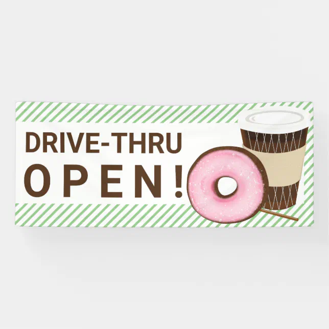 Coffee and Donut Drive Thru Banner | Zazzle