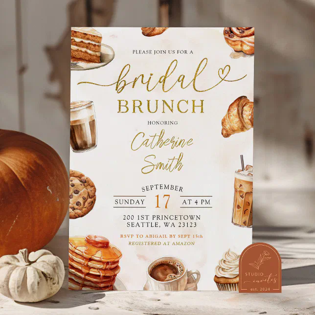 Coffee and Pancake Bridal Brunch Invitation | Zazzle