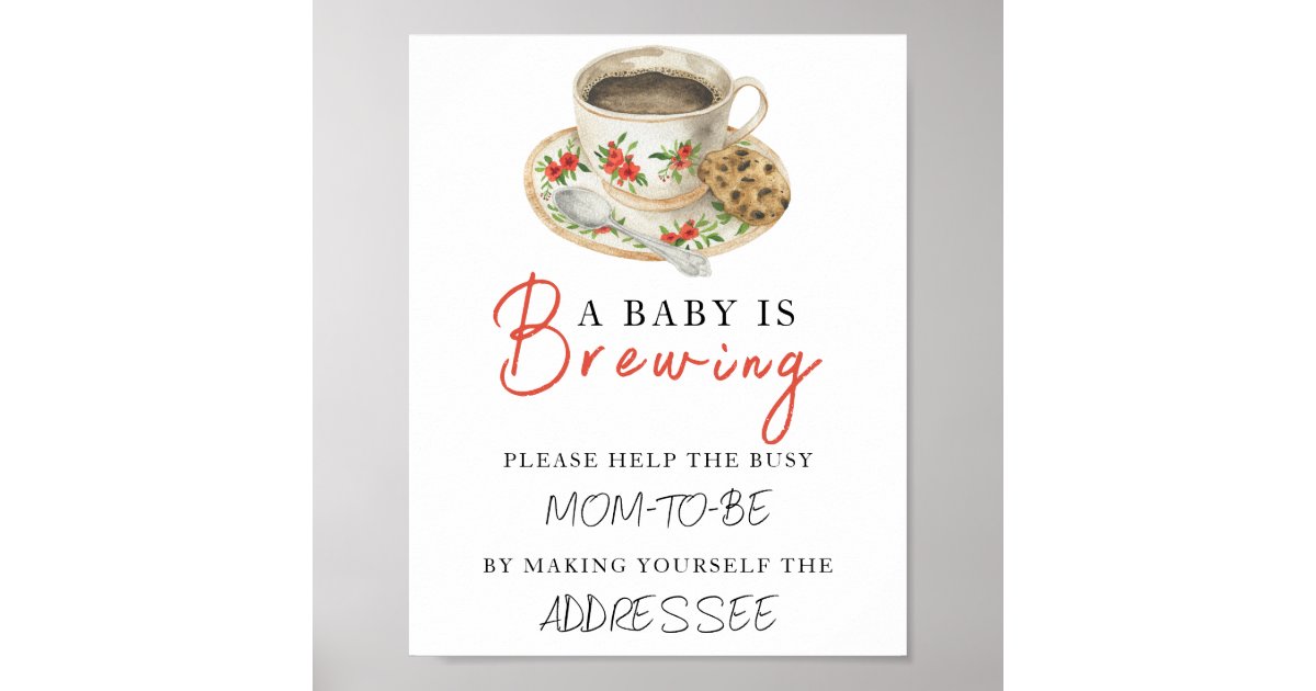 Coffee baby shower - Help the Busy Mom-to-Be Poster | Zazzle