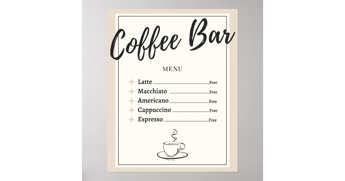 Coffee Bar Poster/Print (Unframed) - 16