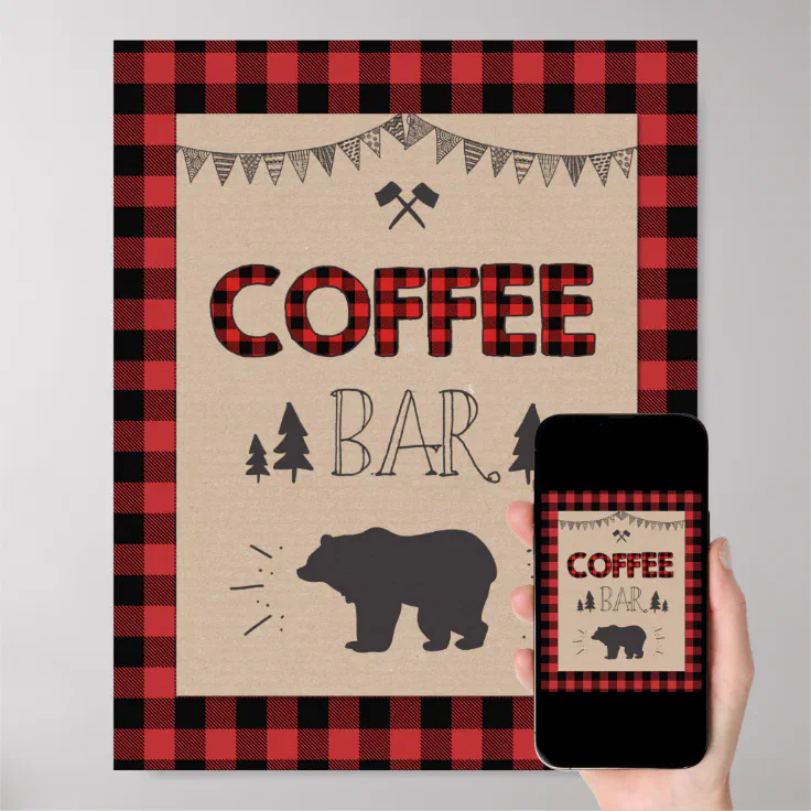 Coffee Bar Sign Lumberjack Coffee table sign | Zazzle