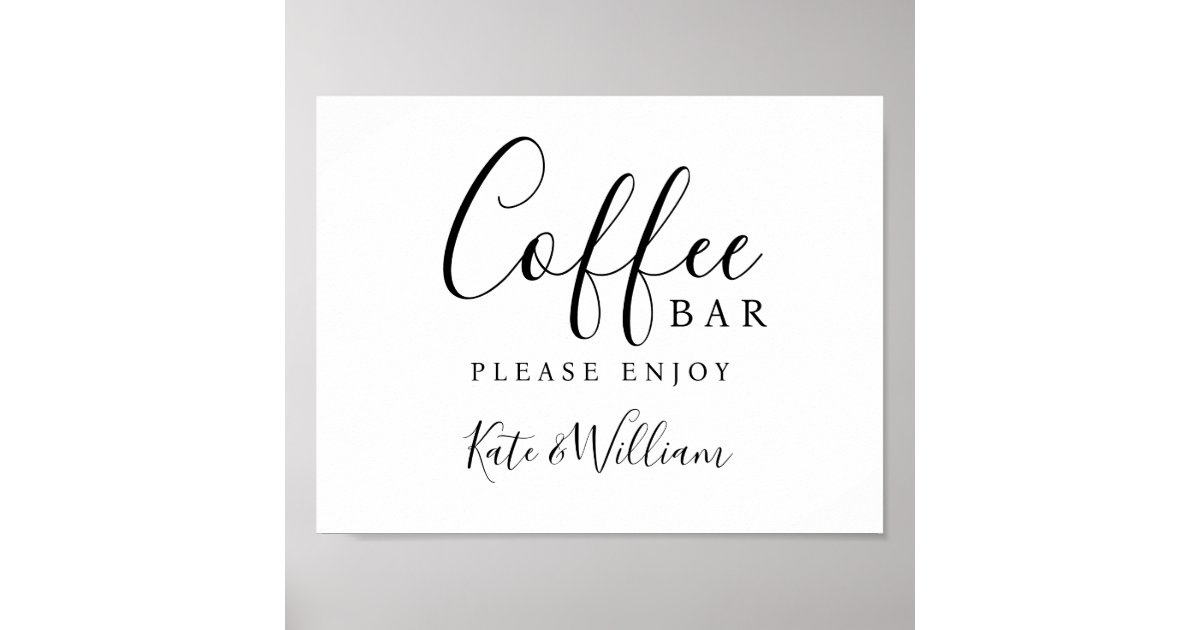 Coffee bar station sign | Zazzle