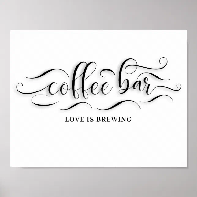 Coffee Bar Wedding Day Sign | Zazzle