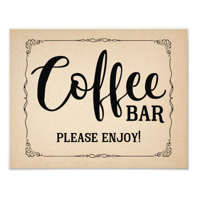 coffee bar wedding or party sign | Zazzle