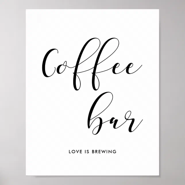 Coffee bar wedding sign | Zazzle