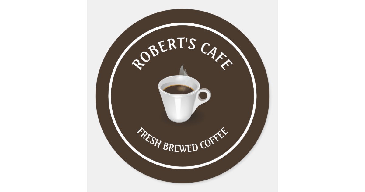 Coffee Barista Cafe Custom 3" Classic Round Sticker | Zazzle