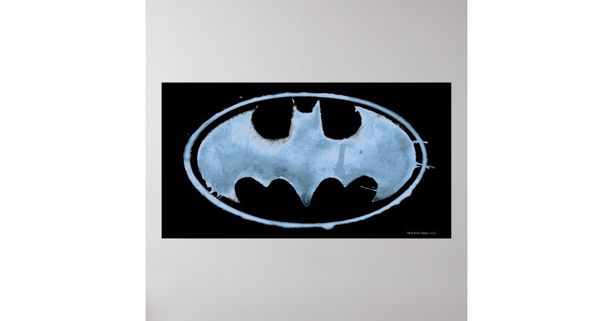 Coffee Bat Symbol - Blue Poster | Zazzle