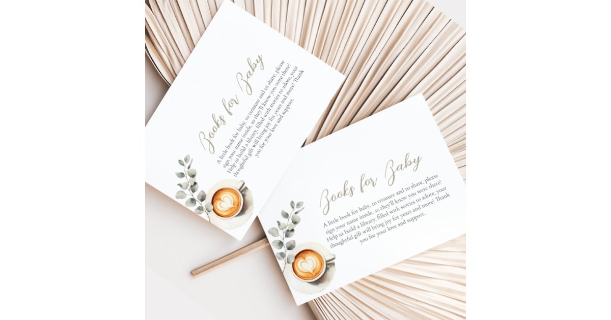 Coffee bean baby shower Book request card | Zazzle