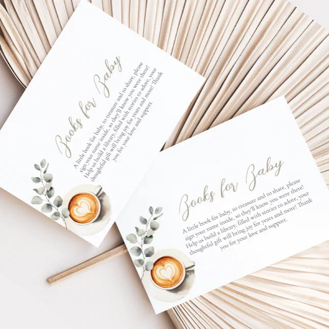 Coffee bean baby shower Book request card | Zazzle
