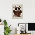Coffee Bean Owl Poster Art | Zazzle