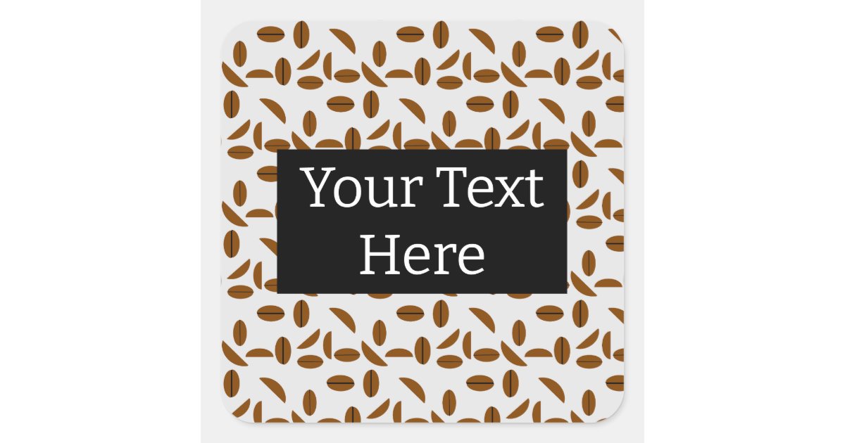 Coffee Bean Square Sticker | Zazzle