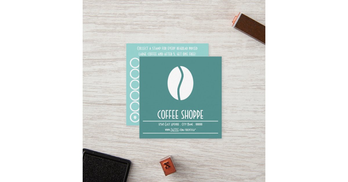 coffee bean stamp card | Zazzle