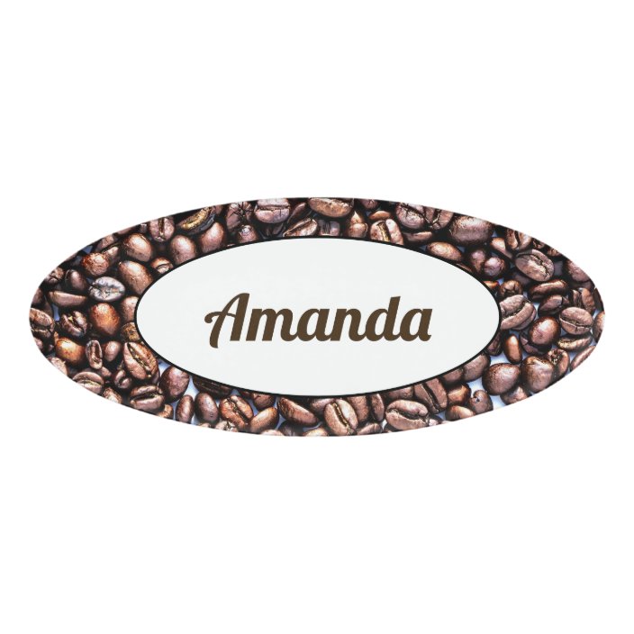 Coffee Beans Cafe Coffee Shop Employee Barista Name Tag | Zazzle.com