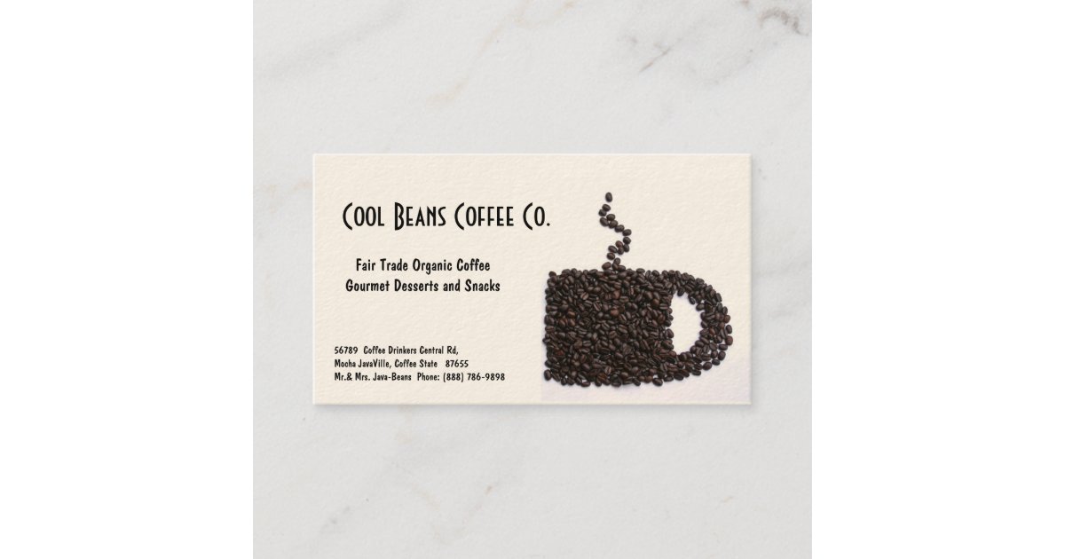 Coffee Beans Cup - Cool Beans! Business Card | Zazzle