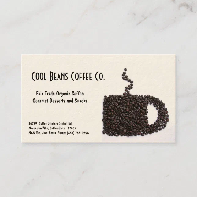 Coffee Beans Cup - Cool Beans! Business Card | Zazzle