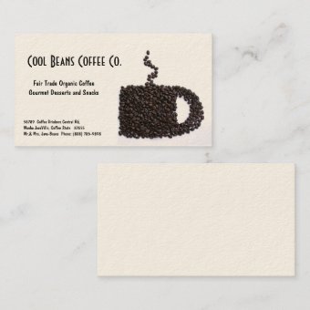 Coffee Beans Cup - Cool Beans! Business Card | Zazzle