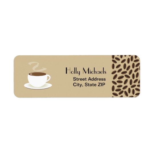 Coffee Beans & Cup Of Coffee Address Labels | Zazzle.com