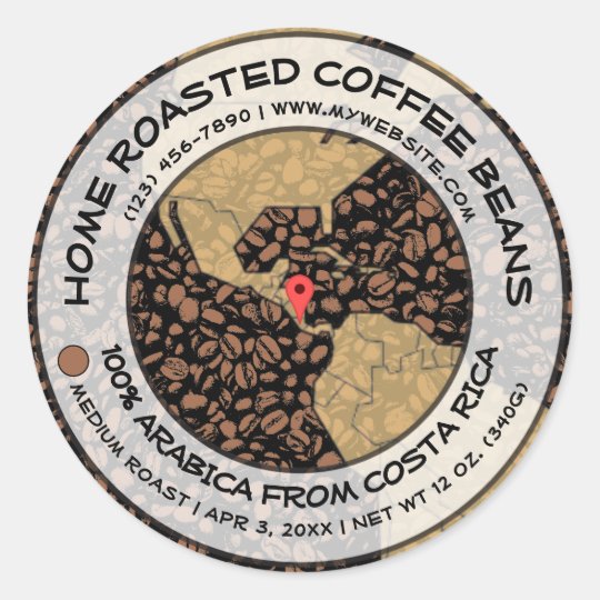Coffee Beans Label Template | Zazzle.com