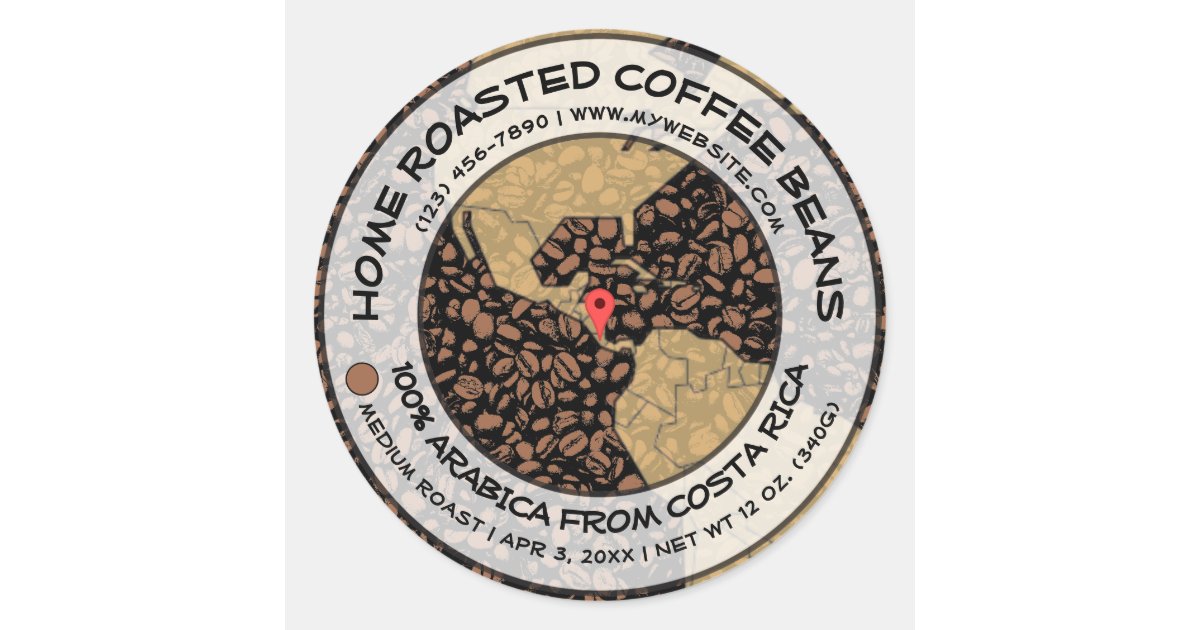 Coffee Beans Label Template | Zazzle