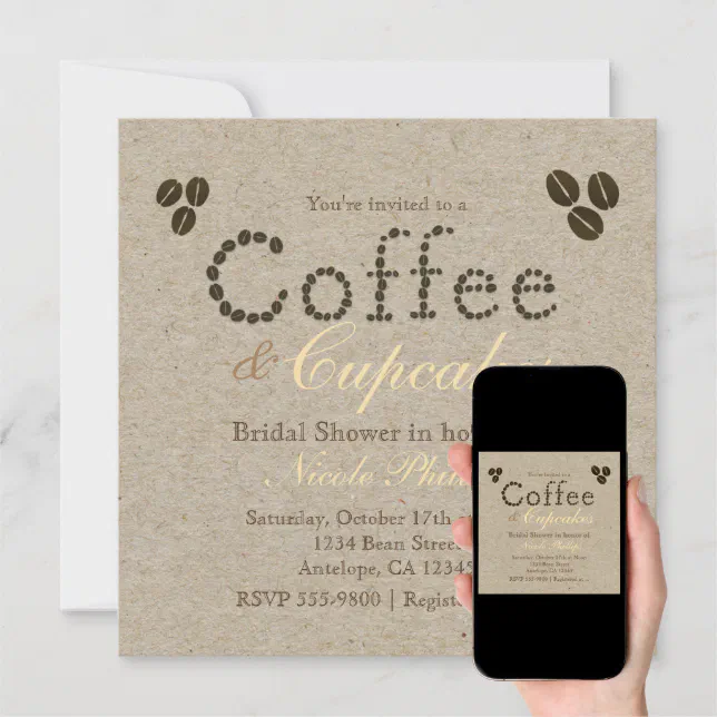 COFFEE Beans Natural Rustic ANY EVENT Invitations | Zazzle