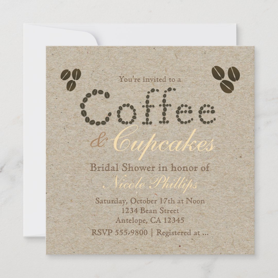COFFEE Beans Natural Rustic ANY EVENT Invitations | Zazzle
