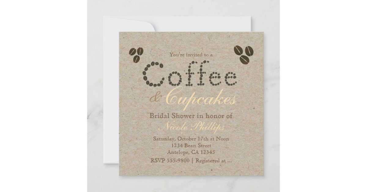 COFFEE Beans Natural Rustic ANY EVENT Invitations | Zazzle