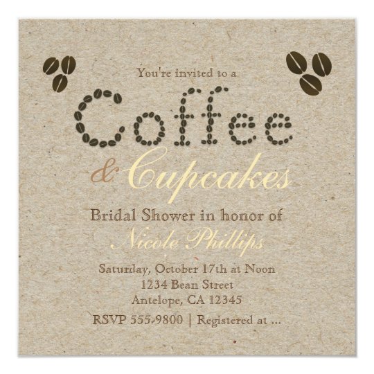 COFFEE Beans Natural Rustic ANY EVENT Invitations | Zazzle.com