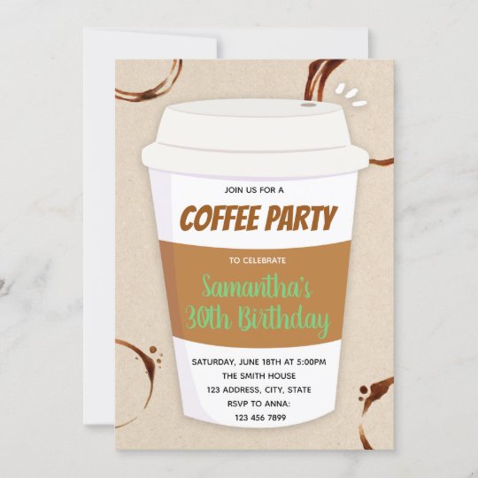 Coffee birthday party invitation | Zazzle.com