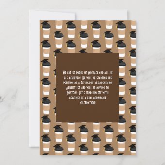 Coffee Breakfast Brunch Graduation Party Invitation | Zazzle
