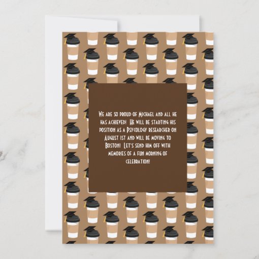 Coffee Breakfast Brunch Graduation Party Invitation | Zazzle
