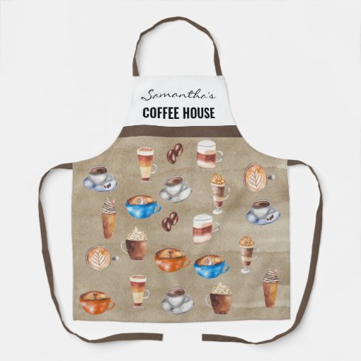 Coffee Business Shop Cafe Barista Kitchen Apron | Zazzle