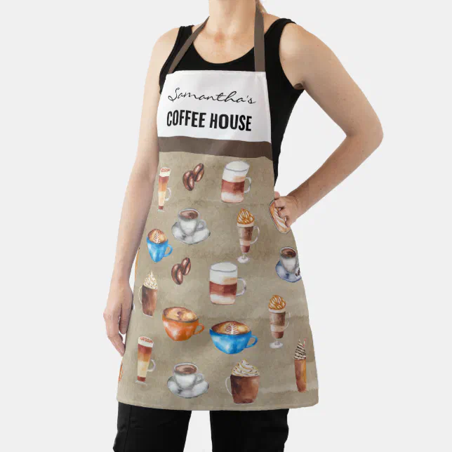 Coffee Business Shop Cafe Barista Kitchen Apron | Zazzle