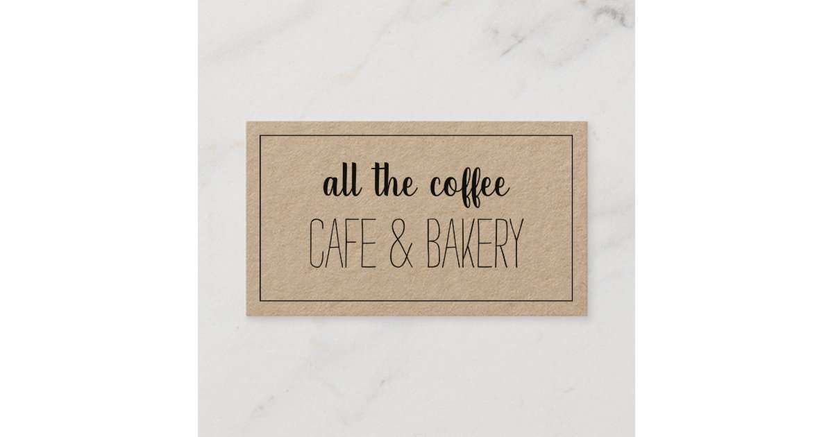 Coffee Cafe Bakery Kraft Typography Business Card | Zazzle.com
