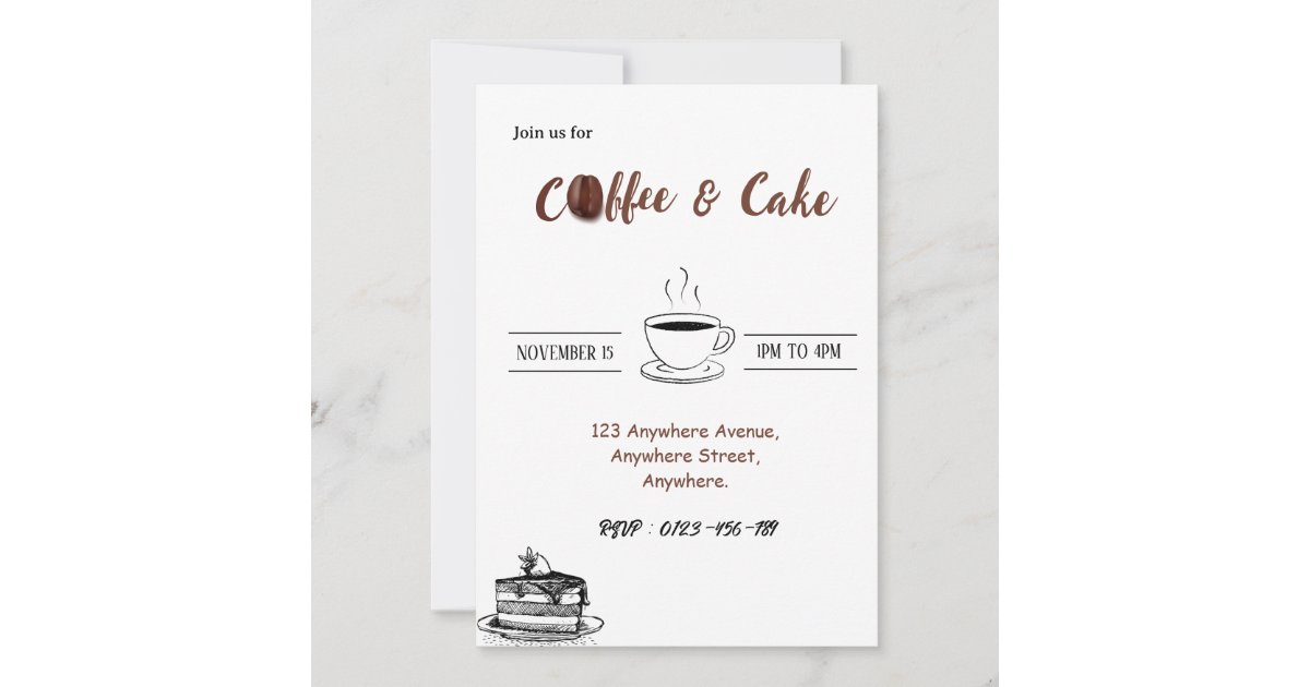 Coffee Cake Coffee Morning Invitation | Zazzle