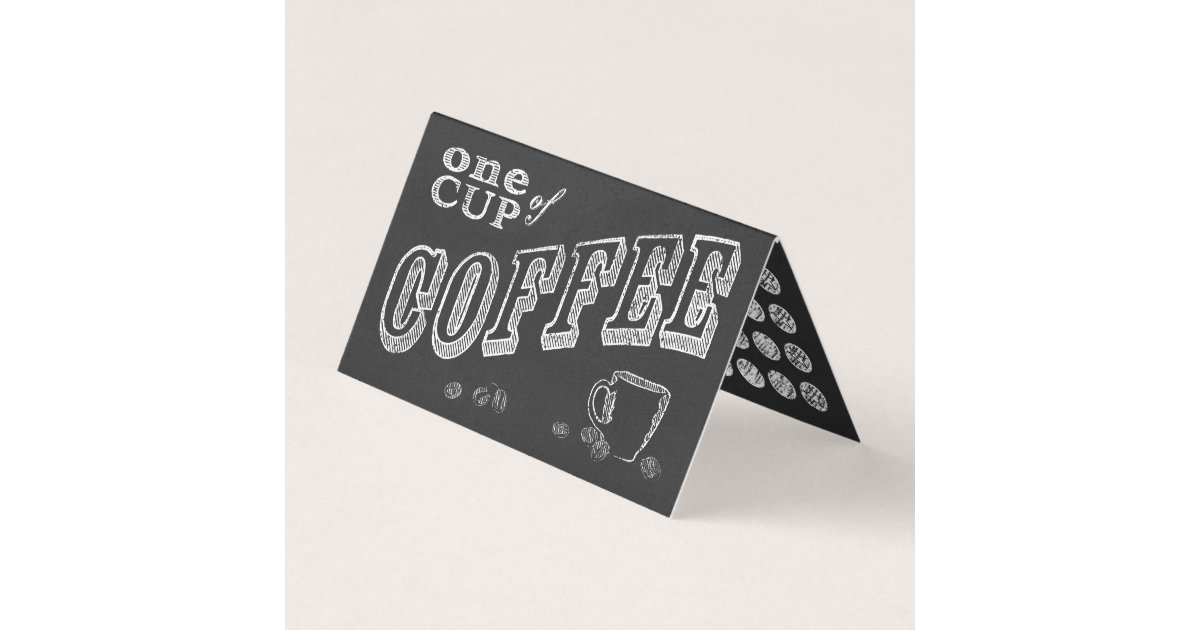 coffee chalkboard folded loyalty stamp card | Zazzle