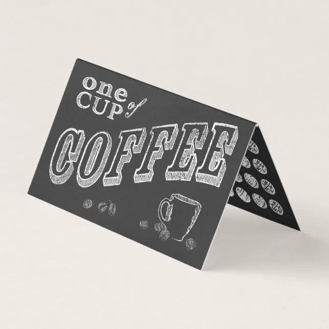 coffee chalkboard folded loyalty stamp card | Zazzle