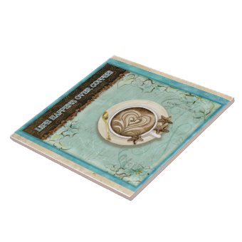 Coffee & Chocolate Cappuccino Heart Kitchen Decor Tile | Zazzle