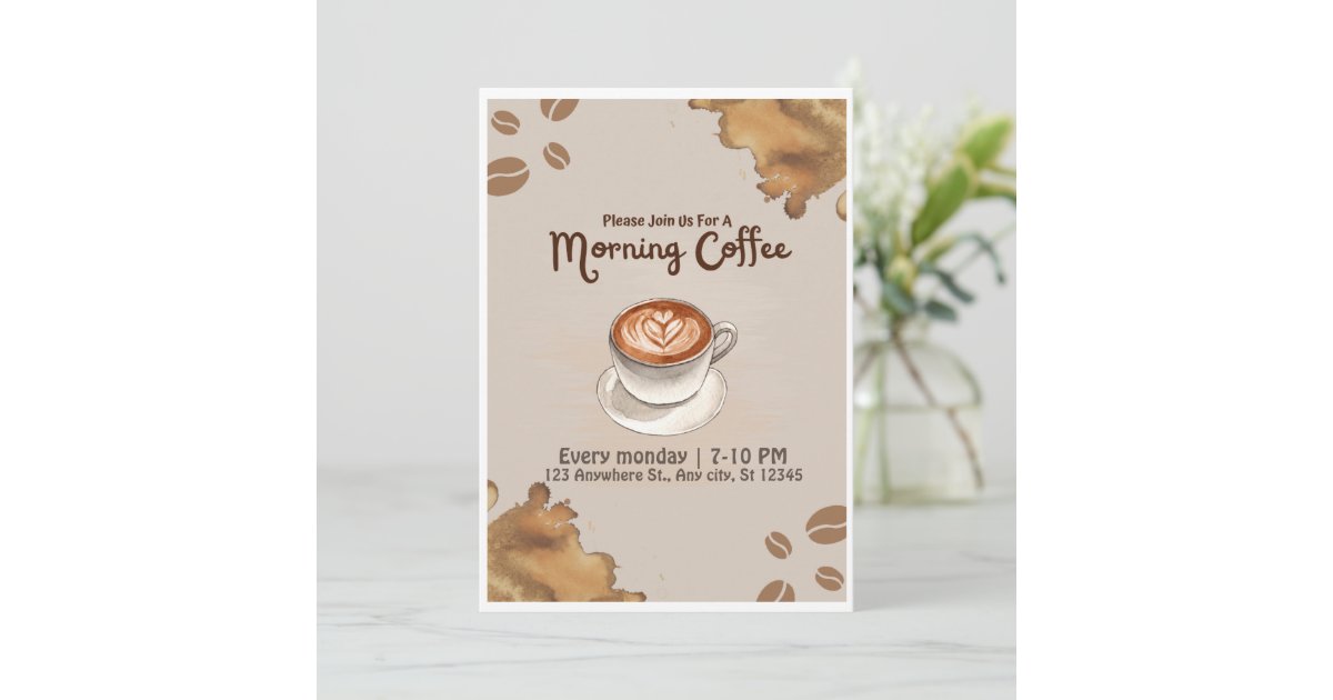 Coffee Club Morning Mingle Invitation | Zazzle