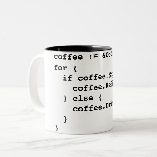 Coffee Code in Golang Two-Tone Coffee Mug | Zazzle
