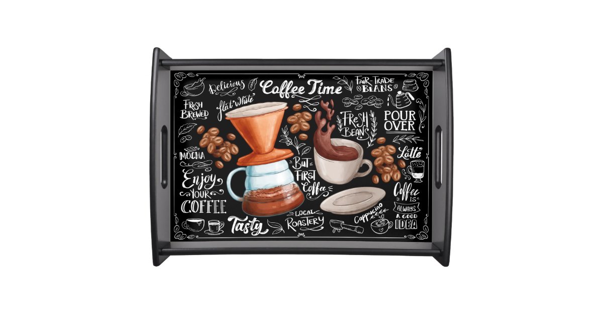 Coffee Collage Serving Tray | Zazzle