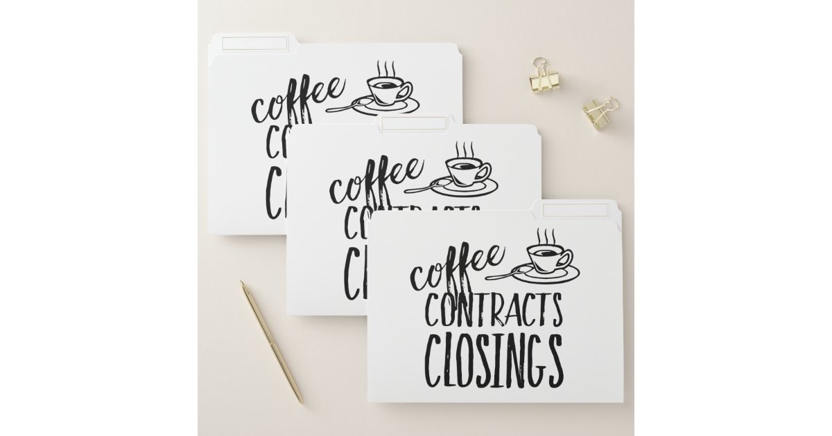 Coffee Contract Closings Business Logo Real Estate File Folder | Zazzle