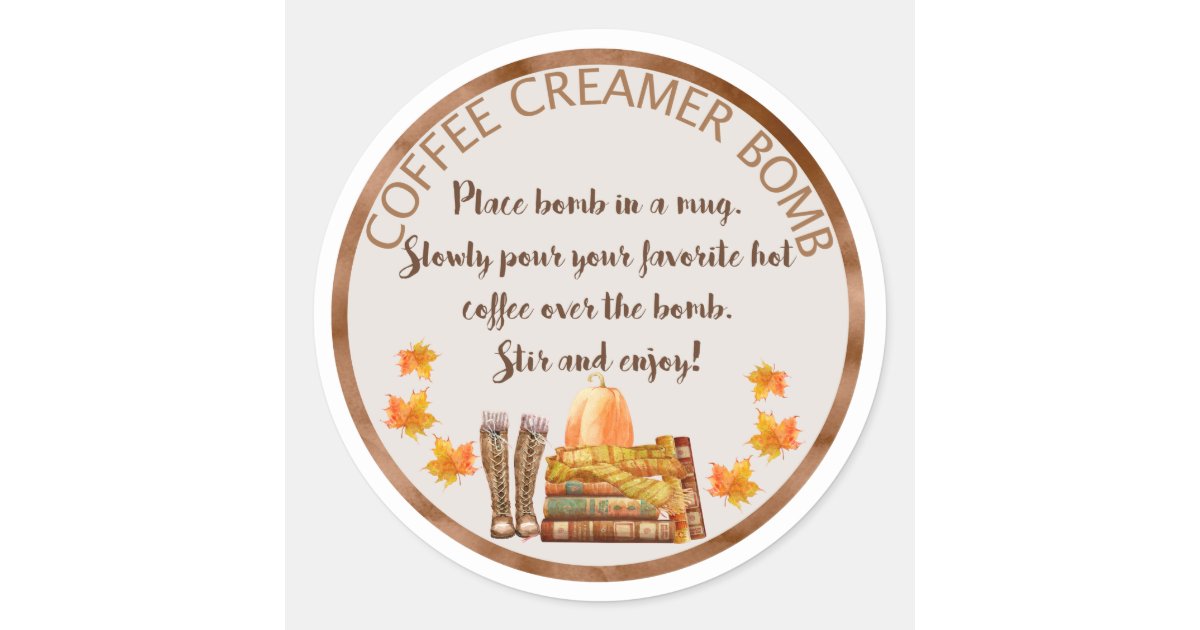 Coffee Creamer cocoa bomb instruction label | Zazzle