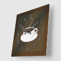 Coffee Cup Cafe Coffee Shop Square Wall Clock | Zazzle